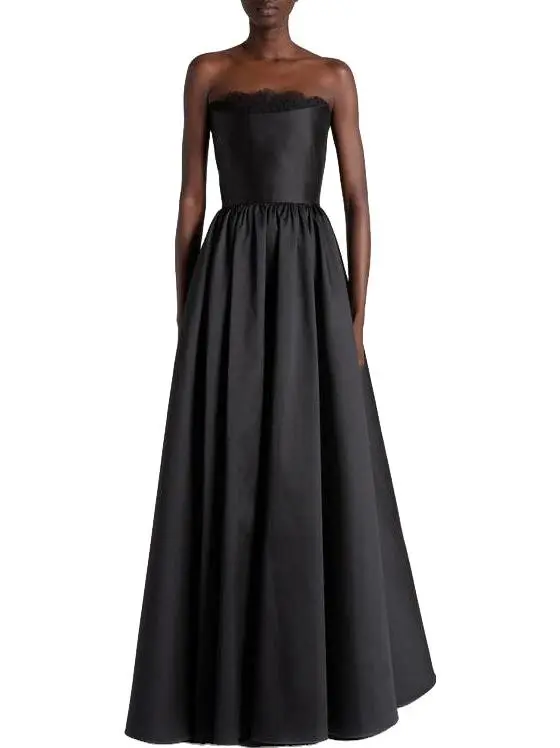 Alexander McQueen Strapless Lace Detail Ballgown - Black