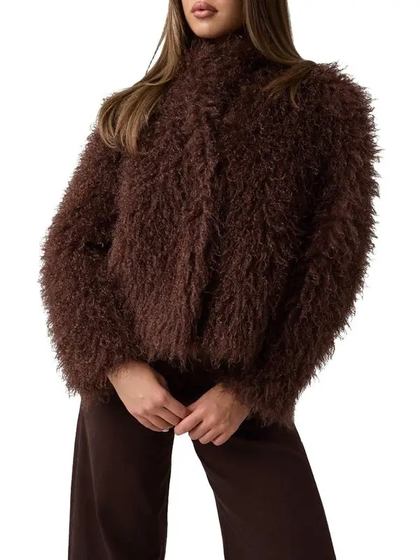 Guess Simona Faux Fur Jacket - Rust