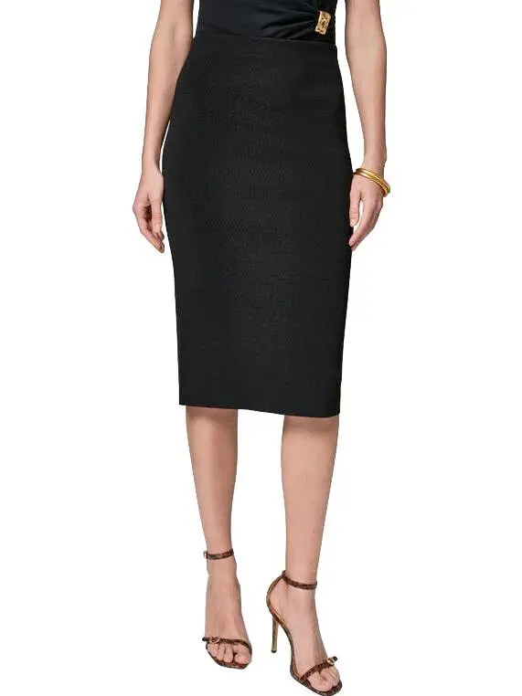 Donna Karan New York Sweater Midi Pencil Skirt - Black