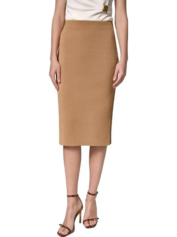 Donna Karan New York Sweater Midi Pencil Skirt - Fawn