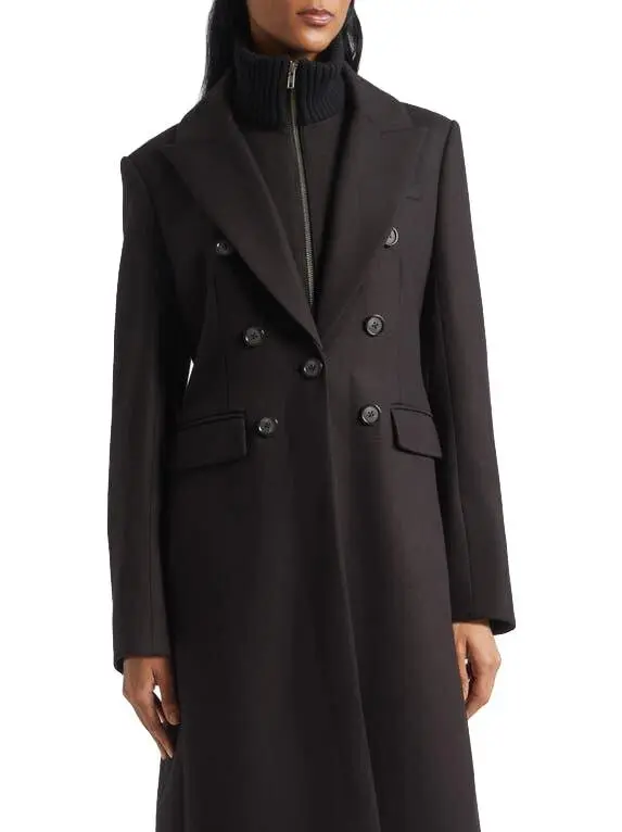 Veronica Beard Stryder Double Breasted Dickey Coat - Black