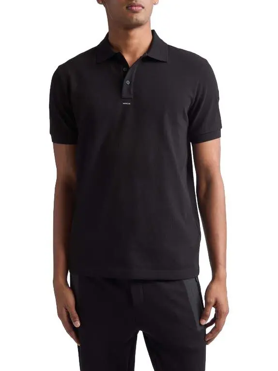 Moncler Cotton Piqué Polo - Black