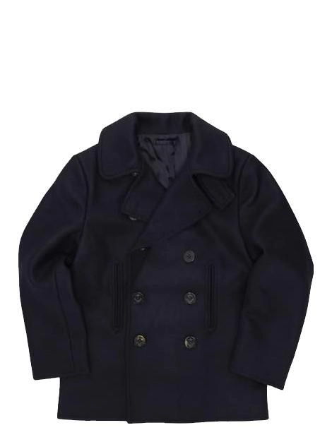 FORTELA Peacot Double Breasted Wool Blend Coat - Blue