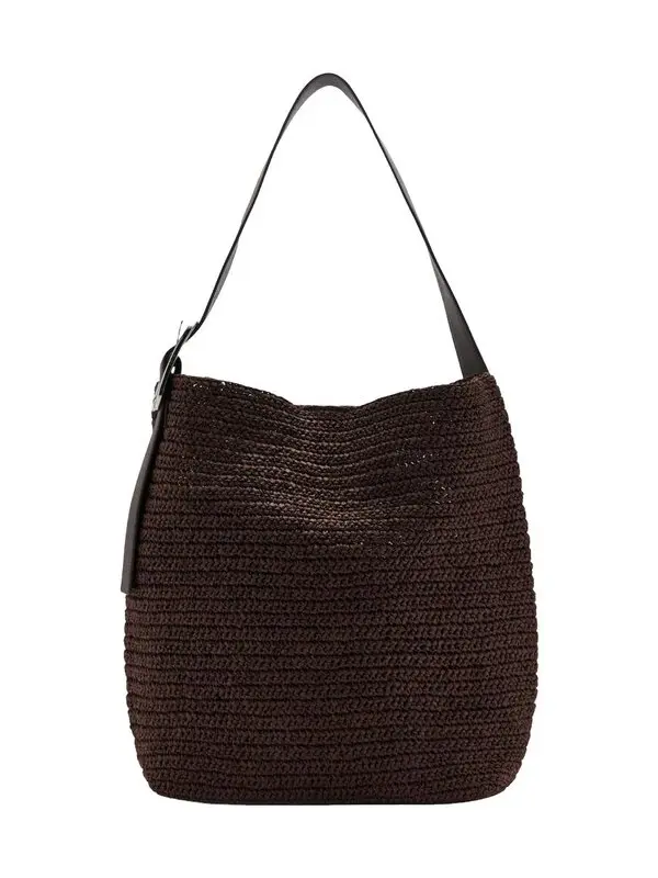 Mango Natural Fiber Shopper Bag - Chocolate