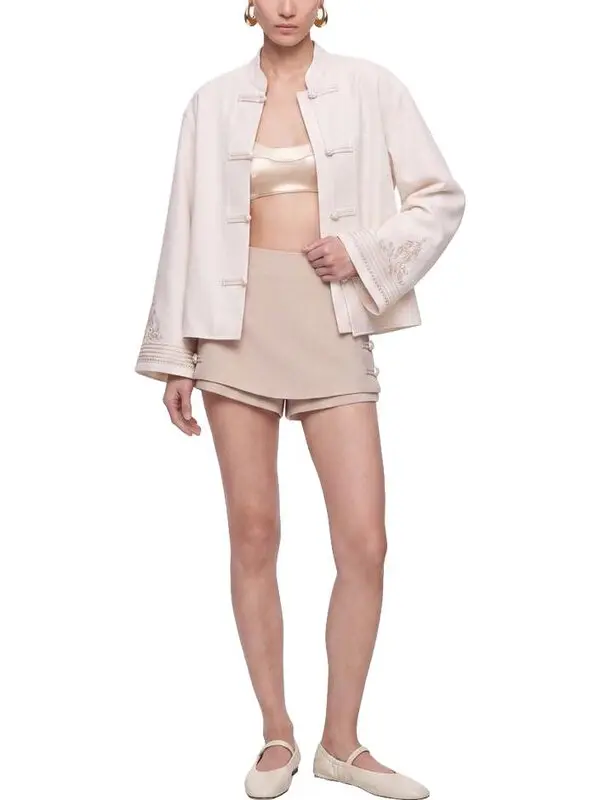 NOCTURNE Embroidery Detail Oversized Jacket - Ivory