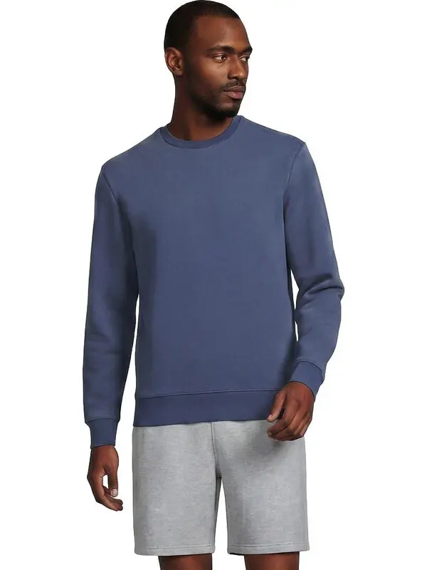 LANDS' END Long Sleeve Serious Sweats Crew Sweatshirt - Nightfall Blue