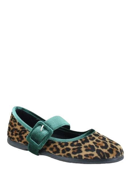 NATIONAL COMFORT Animal Print Mary Jane Flat - Leopard Fabric