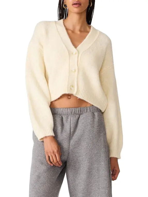 Steve Madden Mica Cropped Cardigan - Cream
