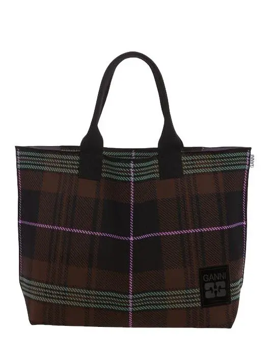 GANNI Knit Easy Medium Shopper - Chicory Coffee