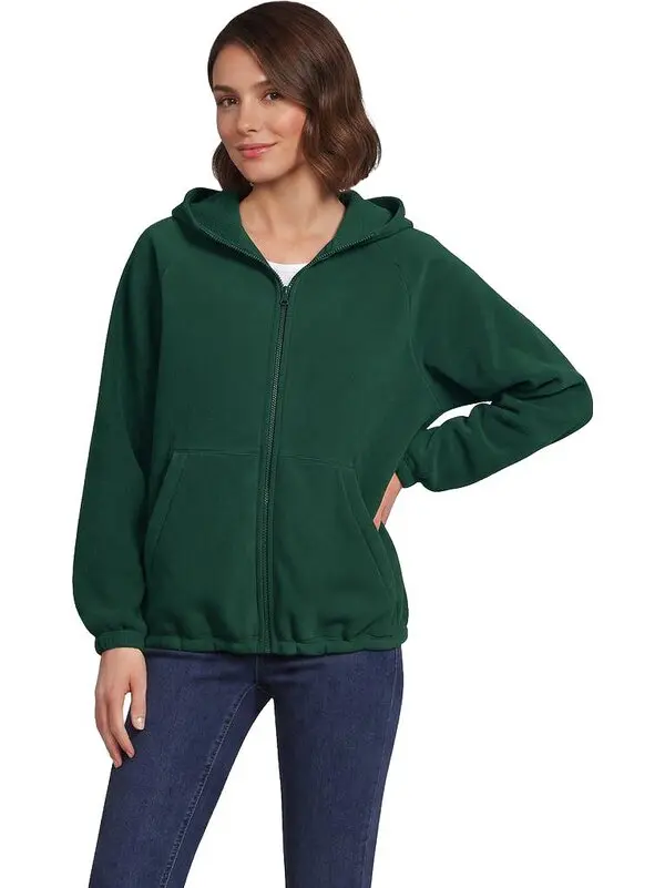 LANDS' END Petite Anyweather Raindefense Fleece Full Zip Jacket - Pine
