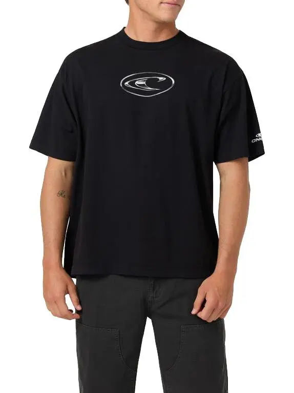 O'Neill Chrome Wave Cotton Graphic T-shirt - Black