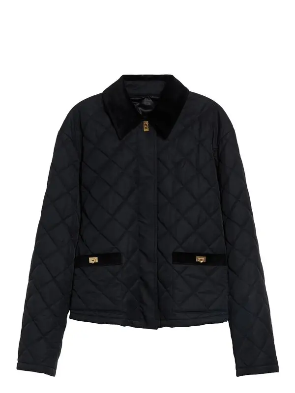 FERRAGAMO Quilted Blouson Jacket - Nero