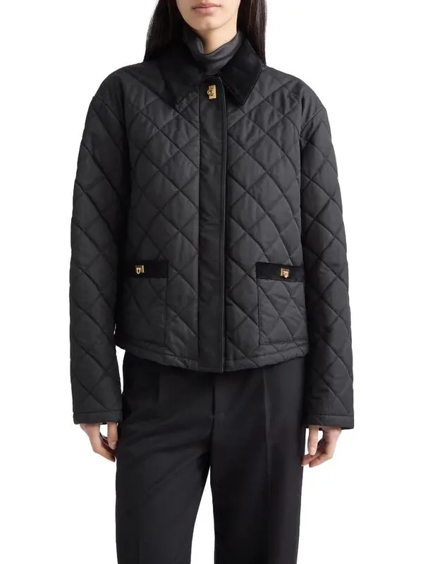 FERRAGAMO Quilted Blouson Jacket - Nero