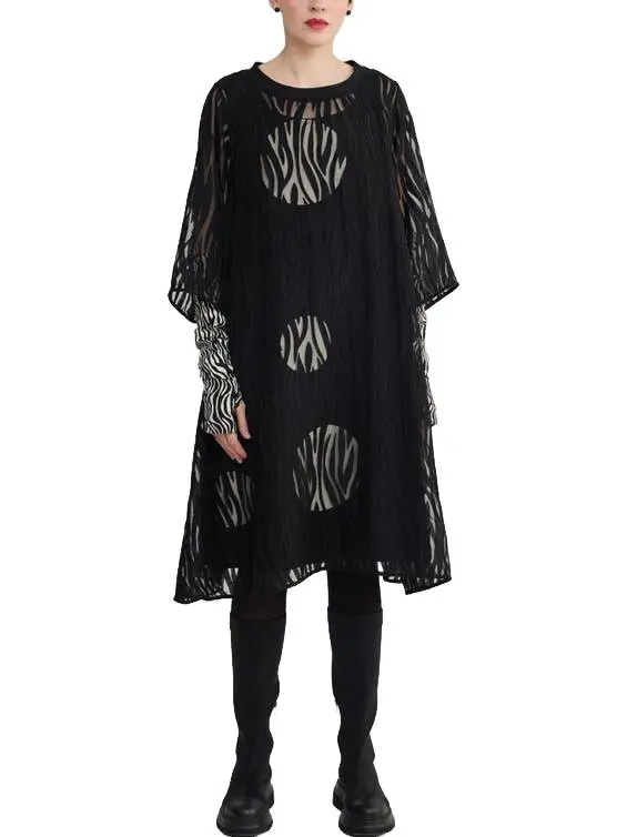 LUUKAA Alessia Jacquard Dress - Black