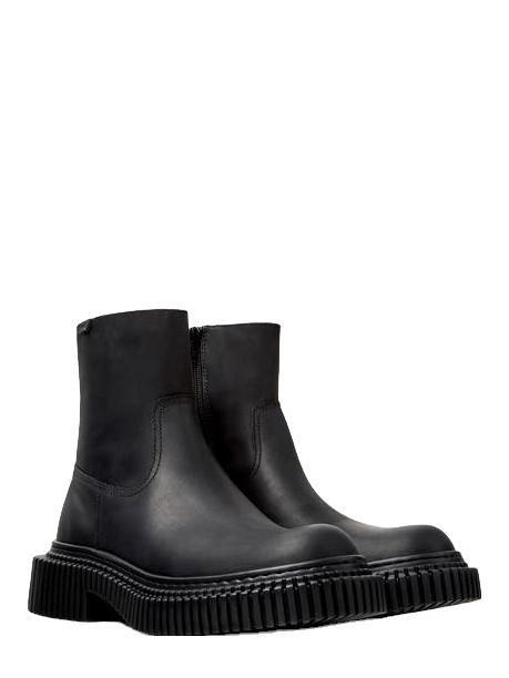 Camper Pix Leather Zip Up Boot - Black