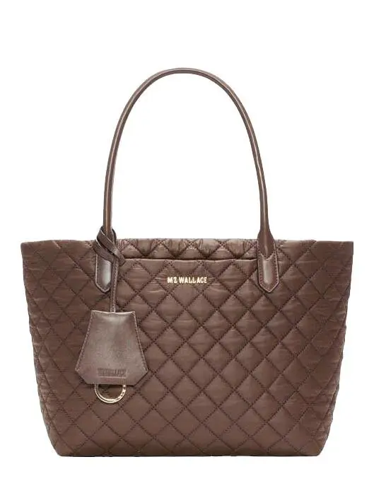 Mz Wallace Daily Small Quilted Nylon Tote - Walnut