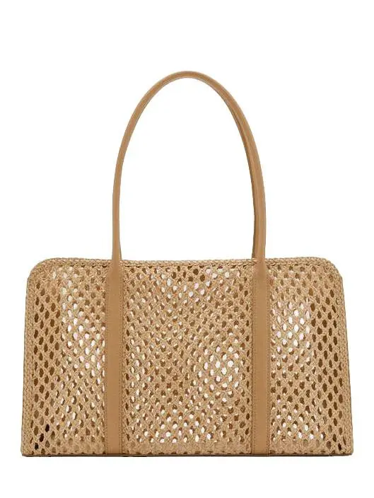 Mango Braided Shoulder Bag - Beige