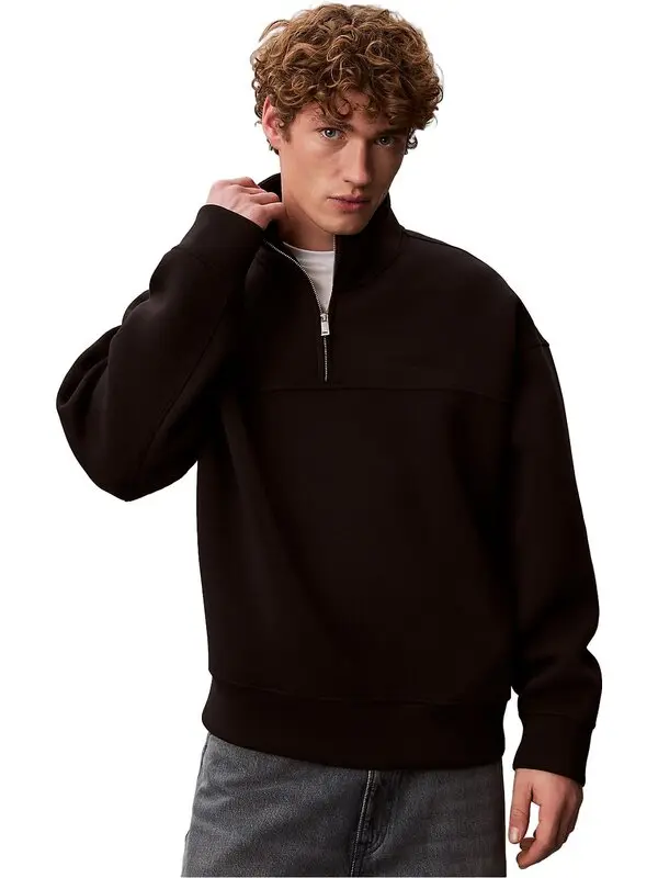 Calvin Klein Spacer Quarter Zip Sweatshirt - Black