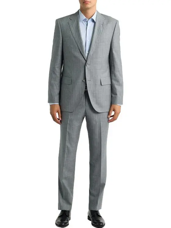 BOSS Pinstripe Wool - Open Grey