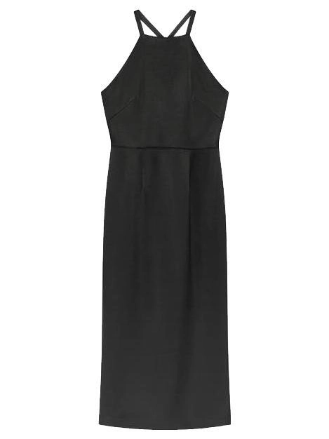 The Fold Lucia Midi Dress - Black
