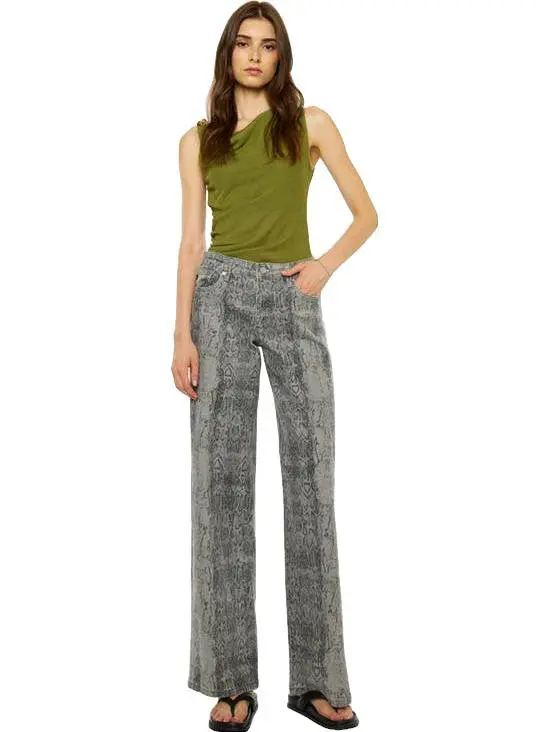KANCAN Jude Mid Rise Wide Jeans - Grey