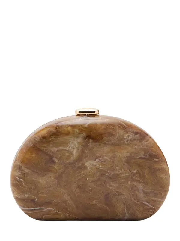 Mango Oval Clutch - Cognac
