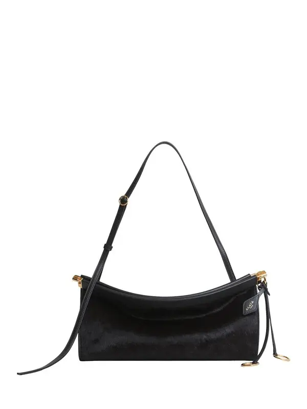 Alaïa Click M Ew Genuine Calf Hair Shoulder Bag - Chocolat 719