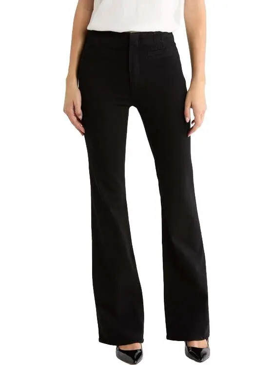Paige Sofia High Waist Wide Leg Jeans - Black Shadow