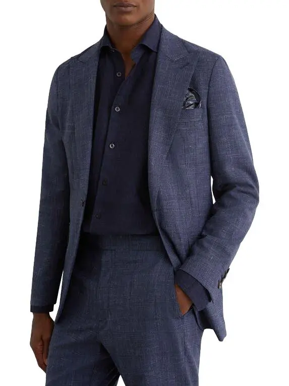 REISS Penso Glen Plaid Sport Coat - Navy