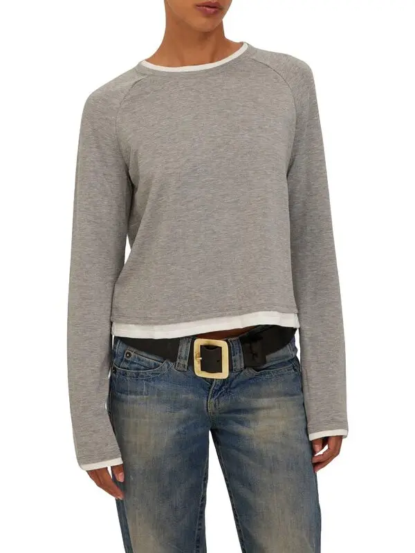 PROJECT SOCIAL T West Coast Raglan Long Sleeve Tee - Htgrey