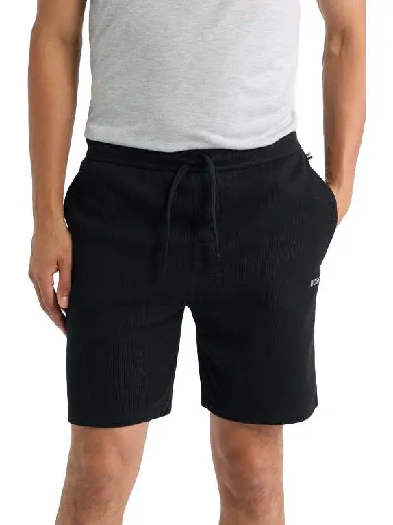 BOSS Waffle Knit Shorts - Black
