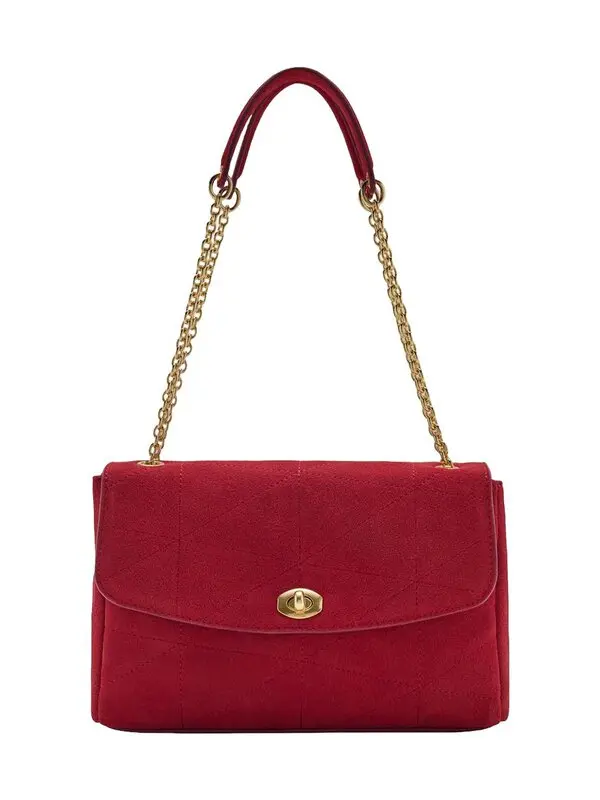 Mango Montes Quilted Leather Shoulder Bag - Red