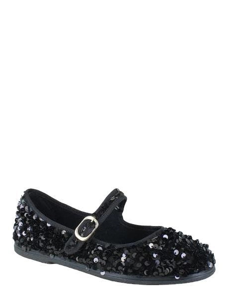 NATIONAL COMFORT Sequin Embellished Mary Jane Flat - Black
