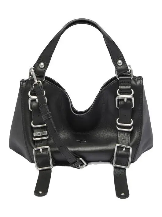 DIESEL® D-one Small Leather Top Handle Bag - Black