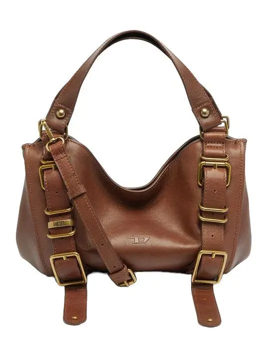 DIESEL® D-one Small Leather Top Handle Bag - Brown