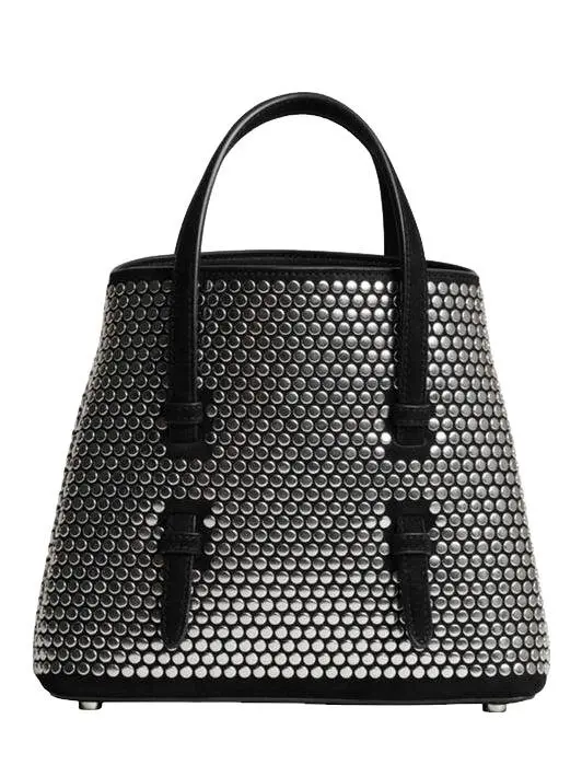 Alaïa Mina 20 Studded Suede Tote - Noir