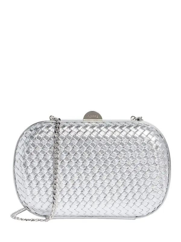 OLGA BERG Ella Woven Clutch - Silver