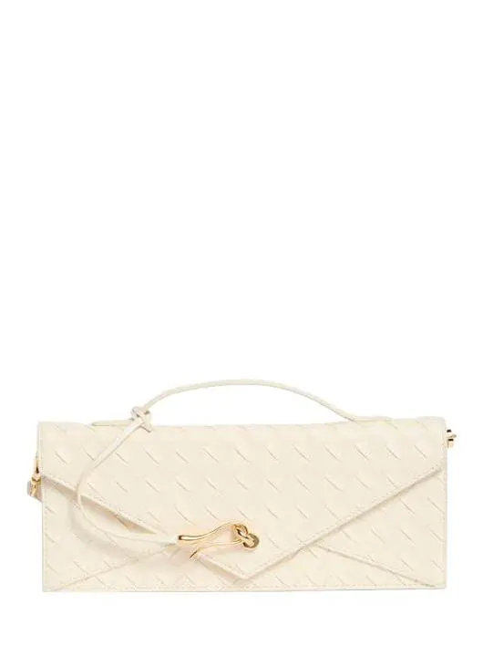 Jw Pei Celeste Woven Faux Leather Envelope Clutch - Ivory