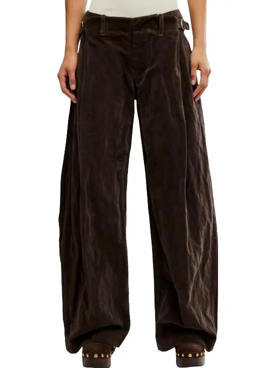 Free People Holding Onto This Velvet Pants - Brown