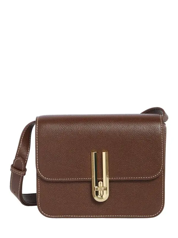 Jw Pei Evania Lock Pebbled Faux Leather Shoulder Bag - Brown