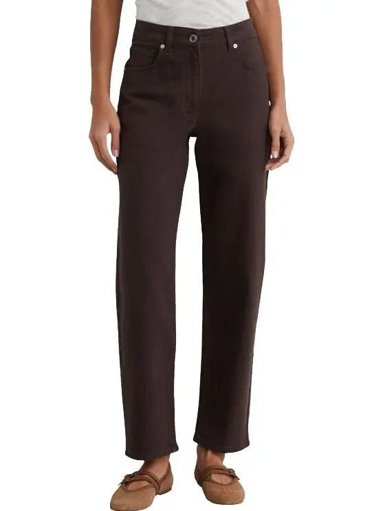 REISS Selin Mid Rise Straight Leg Jeans - Chocolate