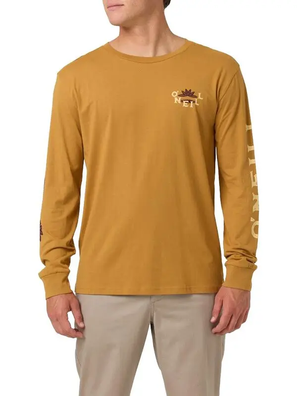 O'Neill El Calafate Long Sleeve Cotton Graphic T-shirt - Bone Brown