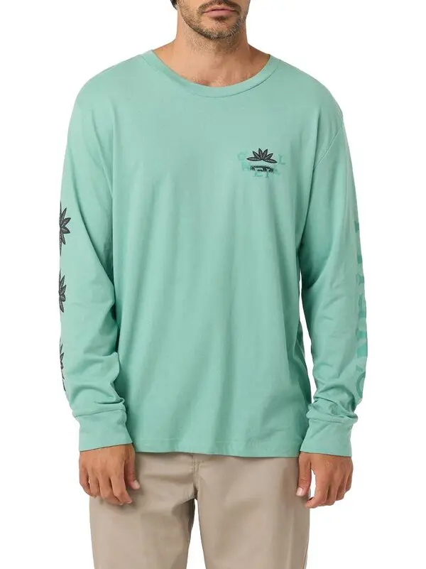 O'Neill El Calafate Long Sleeve Cotton Graphic T-shirt - Green