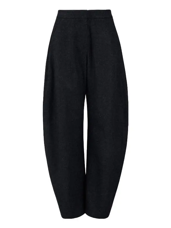 Alaïa Round Felted Wool Pants - Anthracite