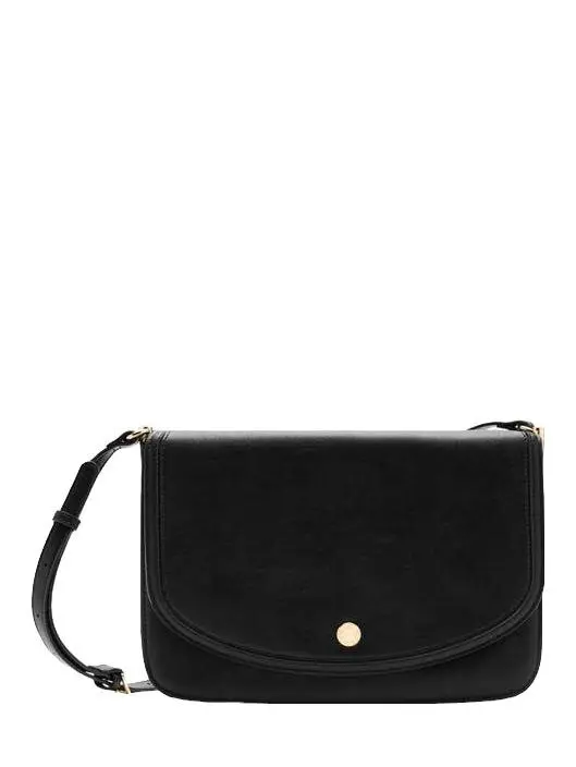 Mango Dalma Faux Leather Crossbody Bag - Black
