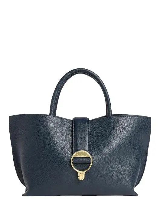 Barbour Alder Mini Leather Tote - Navy