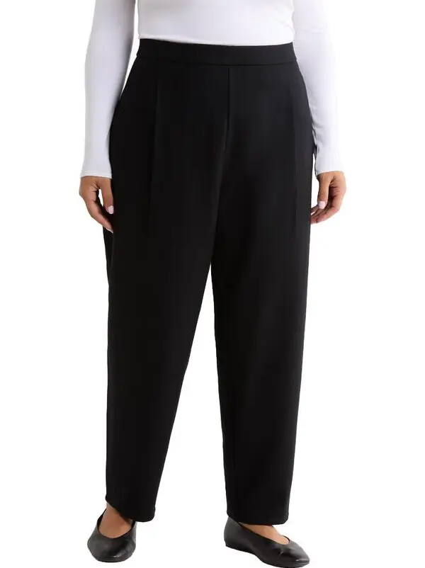 Eileen Fisher Pleated Ankle Lantern Pants - Black
