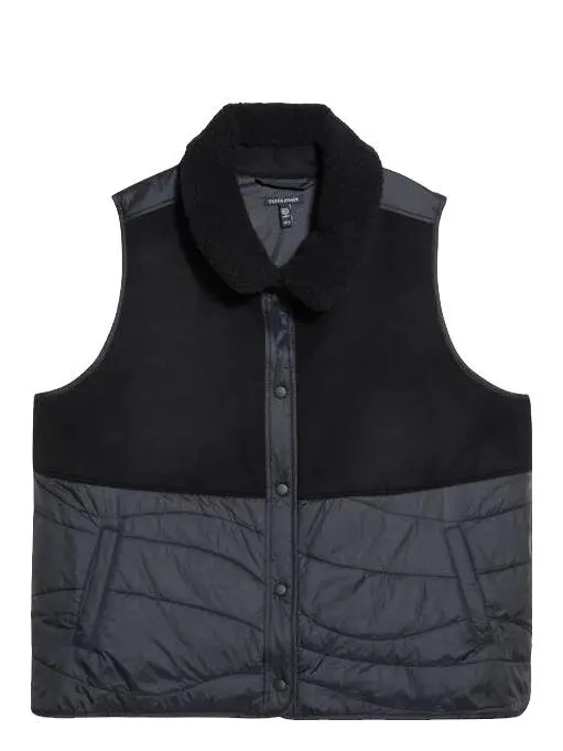 Eileen Fisher Quilted Recycled Nylon Vest - Black