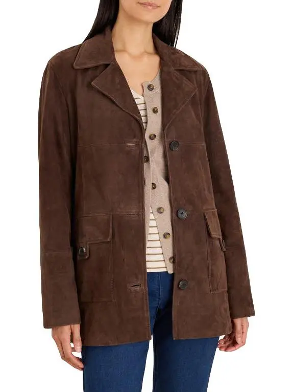 NIC+ZOE Mod Suede Coat - Chocolate