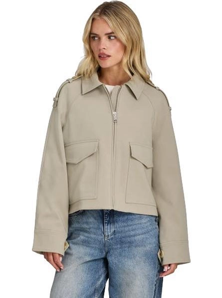 HERA Studio Boxy Fit Cropped Jacket - Elm